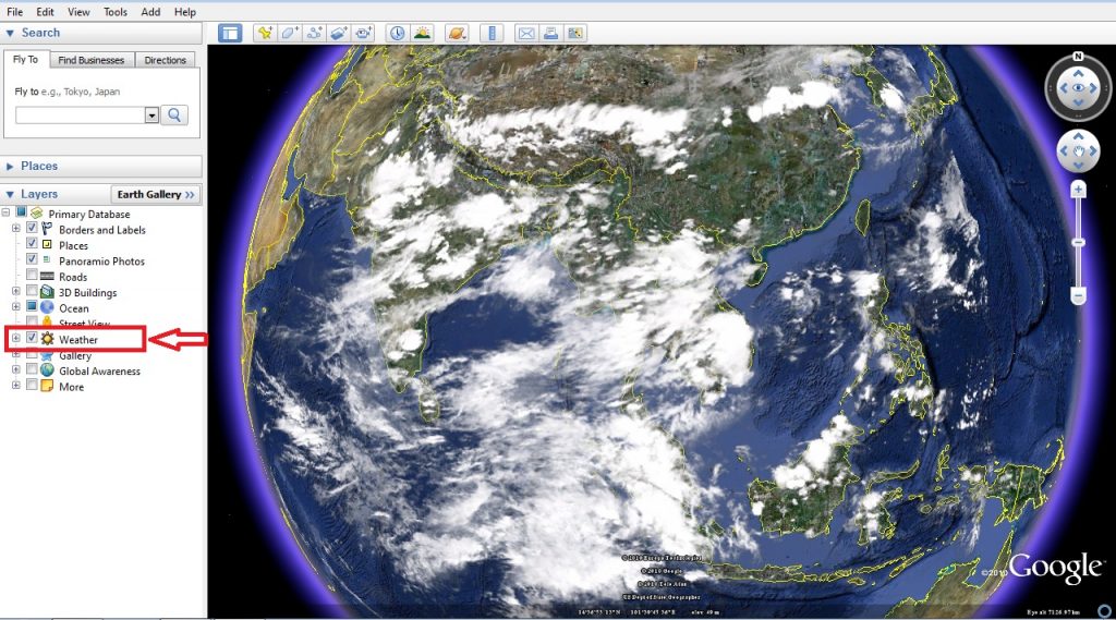 Google Earth ดูสภาพอากาศ - Amphur.in.th